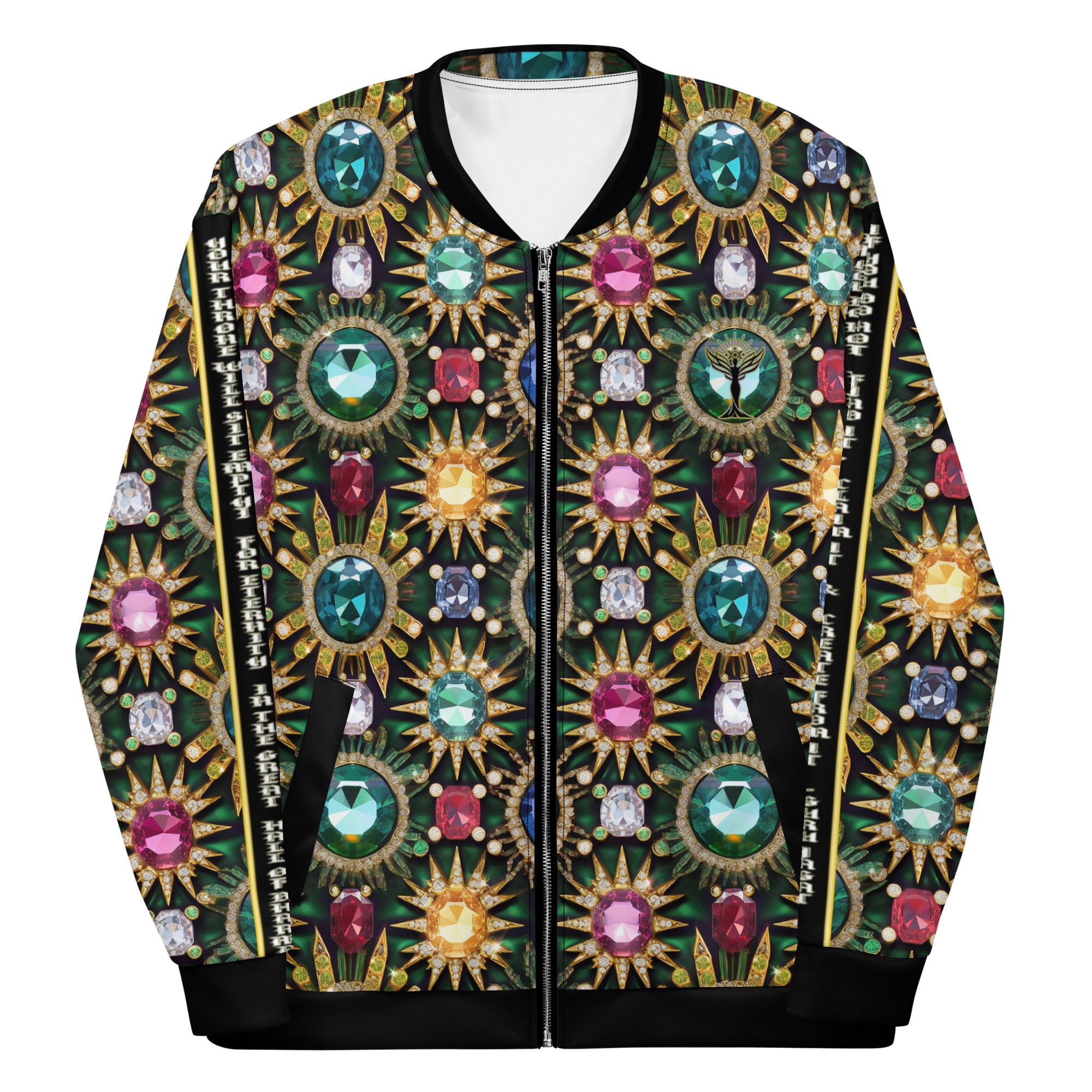 RAJ ROYAL THRONE UNISEX BOMBER JACKET MULTI BLACK COLORWAY – Night God ...
